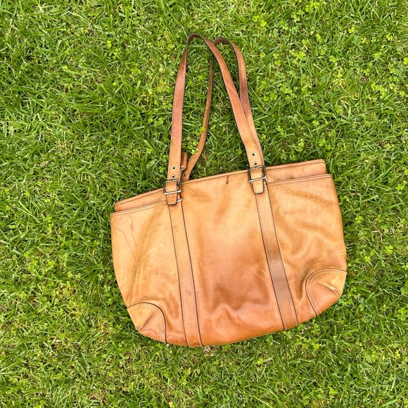 Coach | Bags | Vintage Coach Purse Diaper Bag Brown Leather 646 Zip Top ...